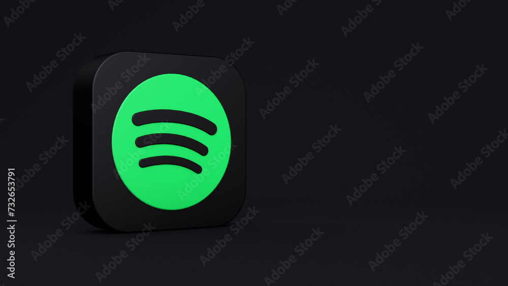 Spotify 3d icon, 3d logo , 3d render image. Minsk, Belarus – February ...