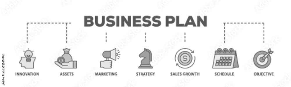 Business plan banner web icon illustration concept with icon of ...