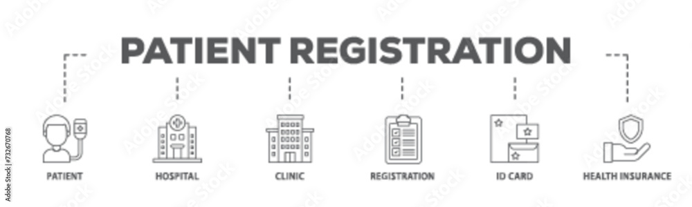 Patient registration banner web icon illustration concept with icon of ...