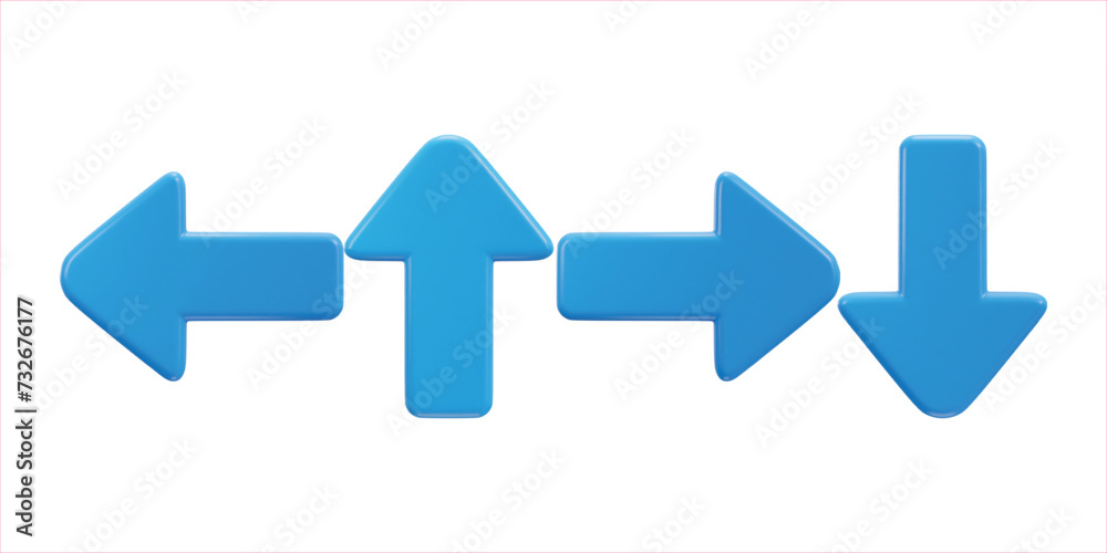 left right Up and down arrow icon on 3d rendering vector illustration ...