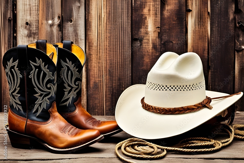 Authentic American West Rodeo: Traditional White Straw Cowboy Hat ...