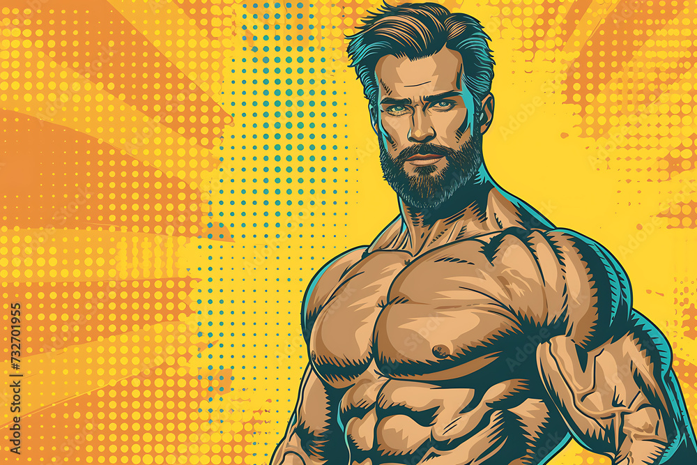 Dynamic photo captures the sculpted physique of a muscular, fit man ...