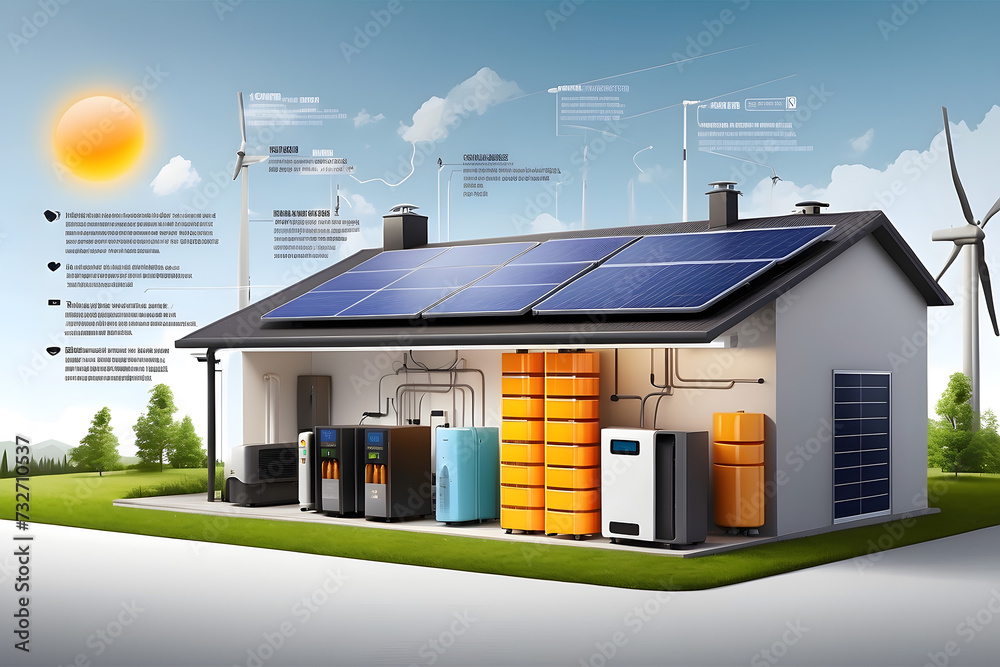 Wide banner design of an infographic diagram for battery packs ...