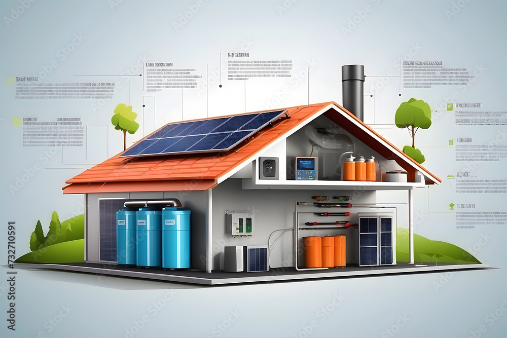 Wide banner design of an infographic diagram for battery packs ...