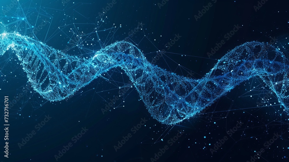 genetic curly twisted line ocean blue biology science theme backgroud ...