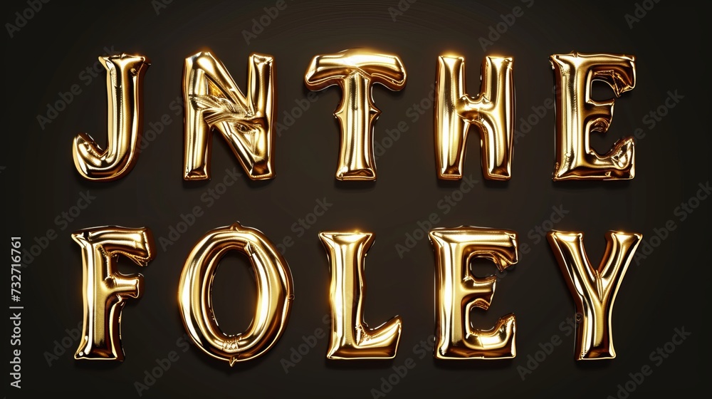 Set of gold isolated alphabet letters and numbers. Gold yellow metallic ...