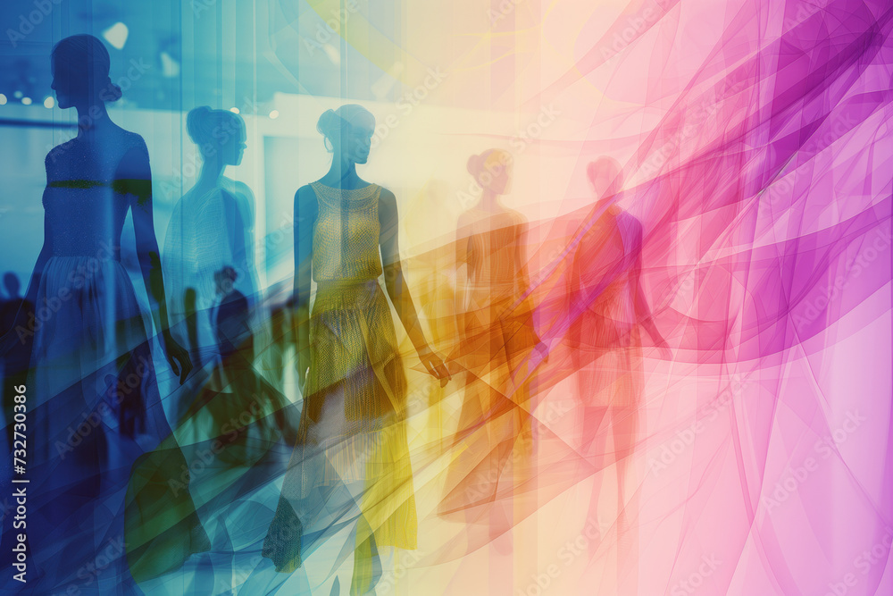 Fashion mannequins in abstract art Stock Illustration | Adobe Stock
