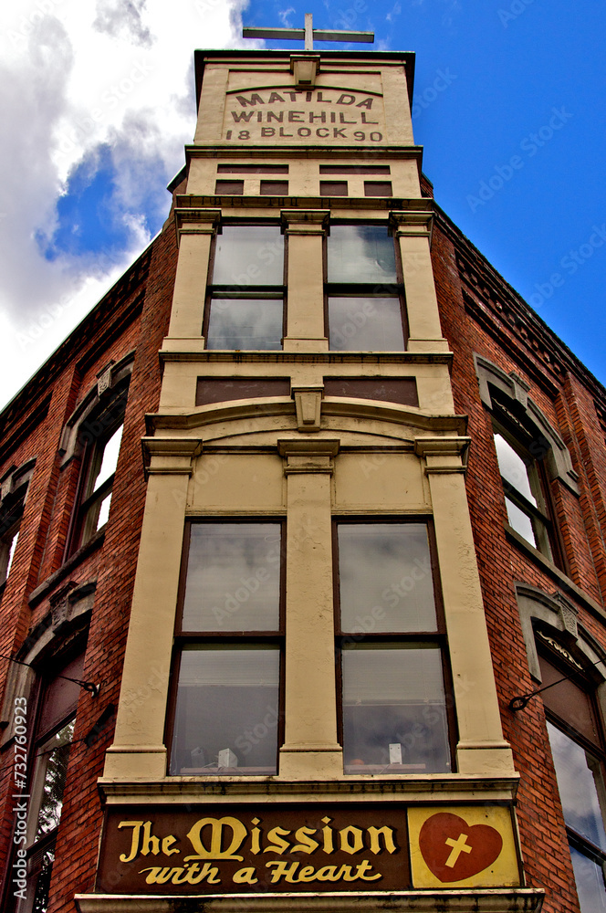 Matilda Winehill Building 1890 was a hotel and now a Mission reflects ...