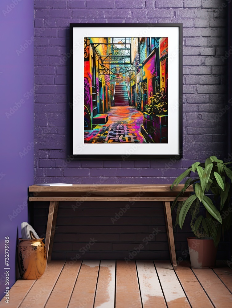 Urban Graffiti Alleyways Landscape Poster: Vibrant Alley Artwork in an ...