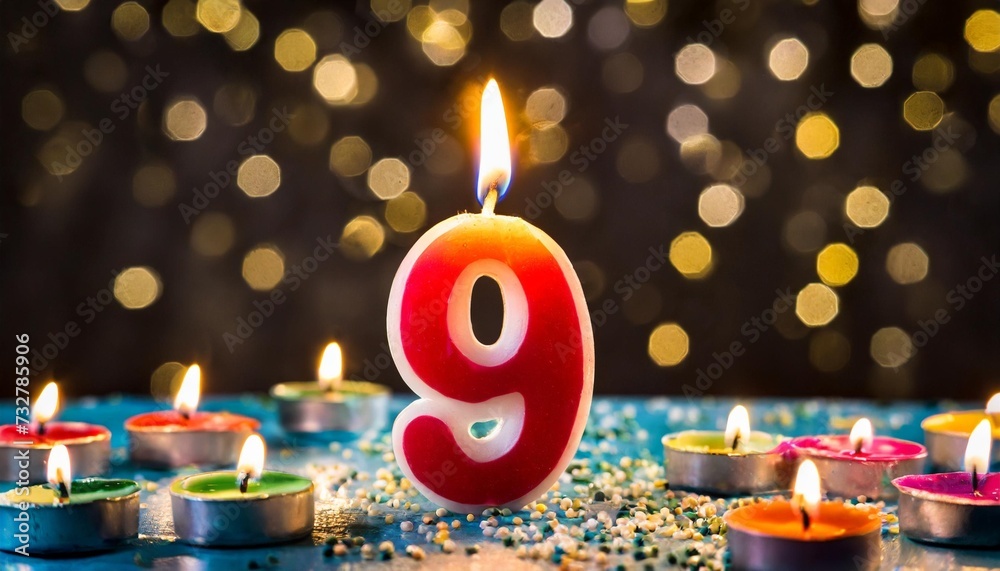 number 9 joyful greeting card for birthdays or anniversaries this image ...