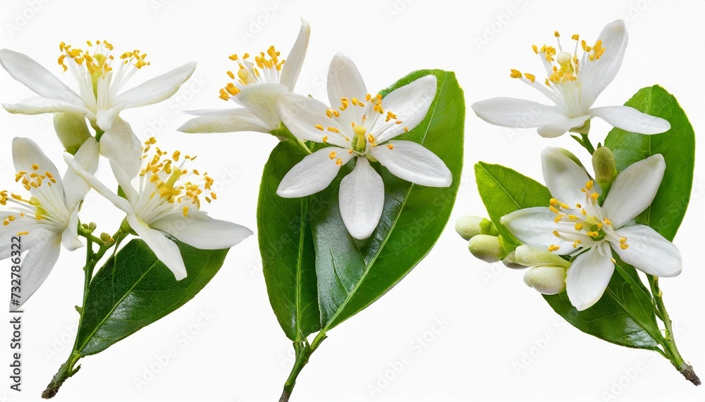 Foto de neroli white flowers and buds set isolated transparent png ...