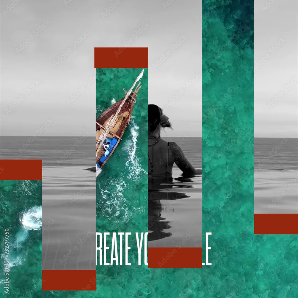 Essential Square Blocks Slideshow | Short and Long Duration Stock Template | Adobe Stock