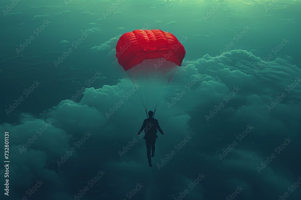 An exhilarating adventure takes flight as a man soars through the sky ...