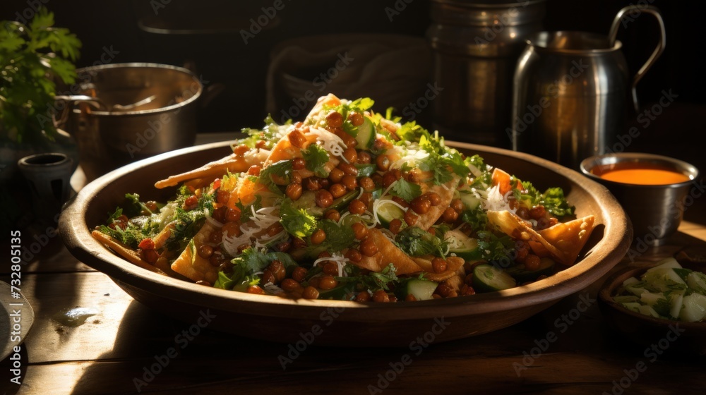 Samosa Chaat with Tamarind Chutney. Best For Banner, Flyer, and Poster ...