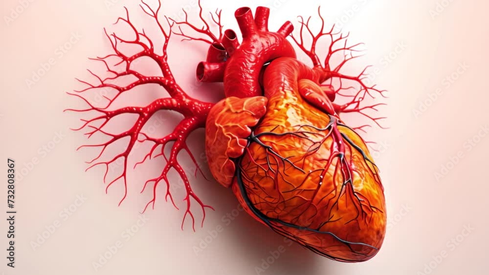 Vidéo Stock Realistic heart organ.Beating human heart, 3d realistic ...