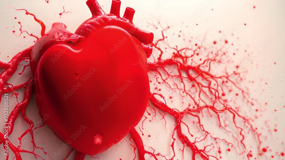 Vidéo Stock Realistic heart organ.Beating human heart, 3d realistic ...