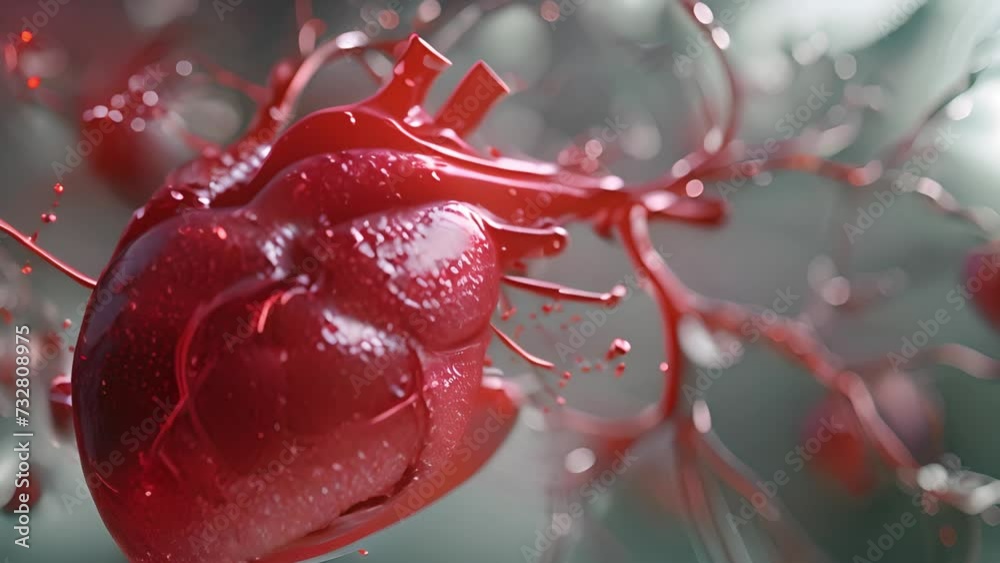 Realistic heart organ.Beating human heart, 3d realistic, anatomically ...