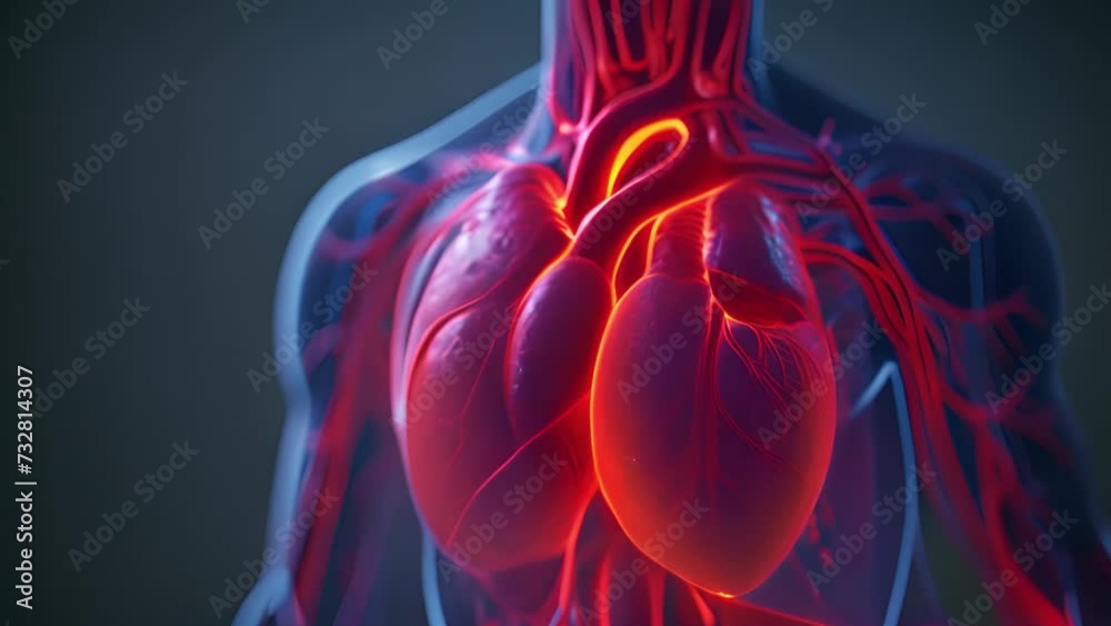 Healthy man breathing regularly. Lungs highlighted in red. Anatomical x ...