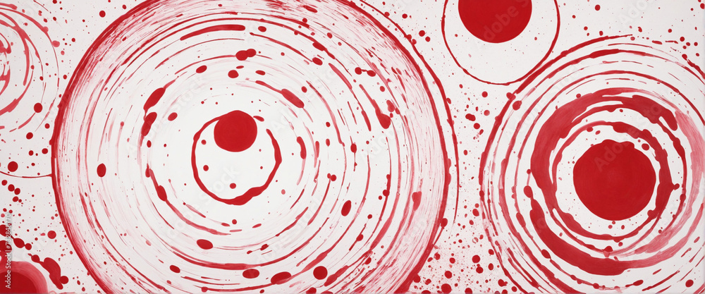 Collection of dark and scary blood red paint splatter circles isolated ...
