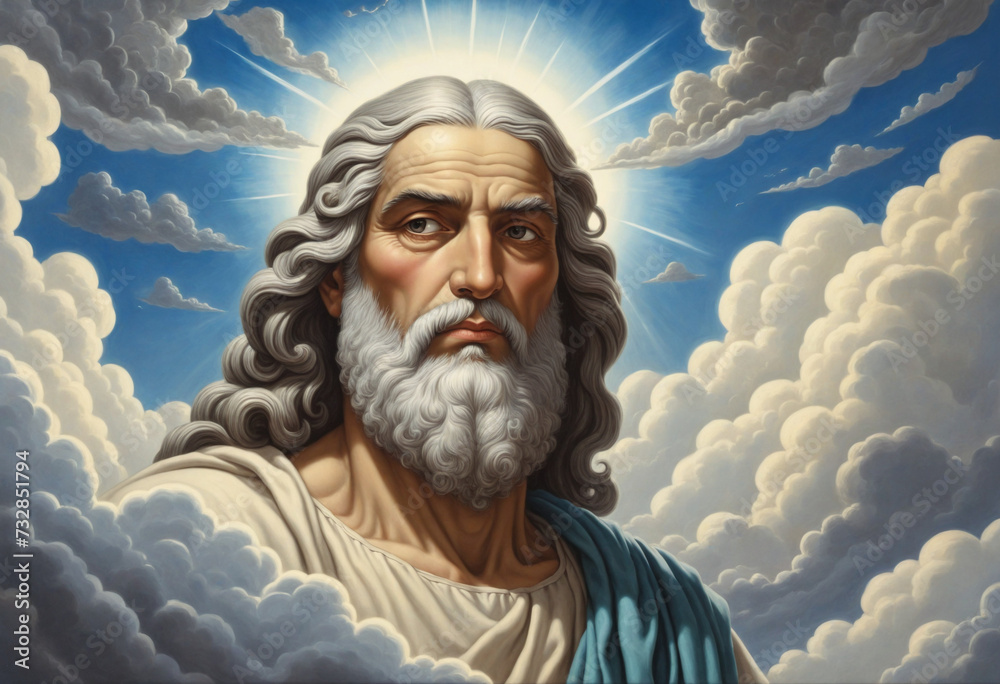 Divine presence depicted in oil on canvas, symbolizing the ...