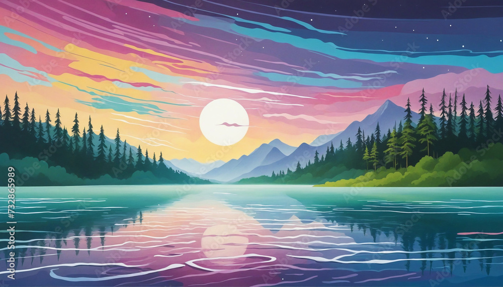 Abstract nature wallpaper, serenity waves, tranquil landscape ...