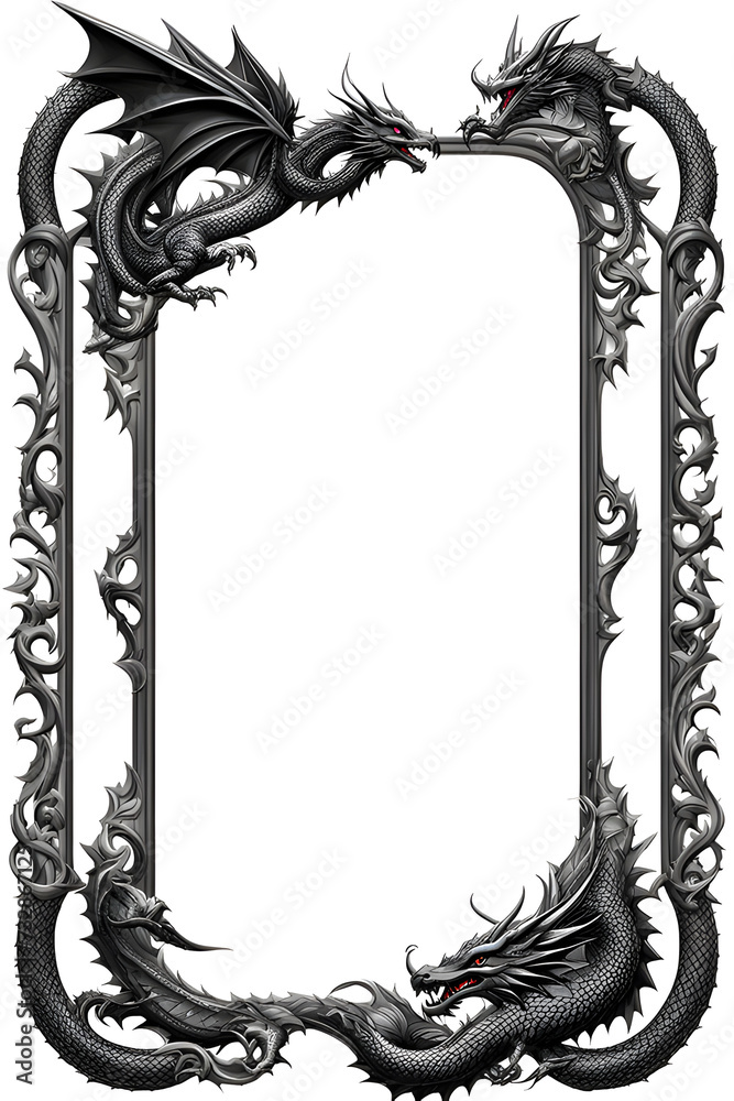 Dragon Border Frame PNG Transparent Background Stock Illustration ...