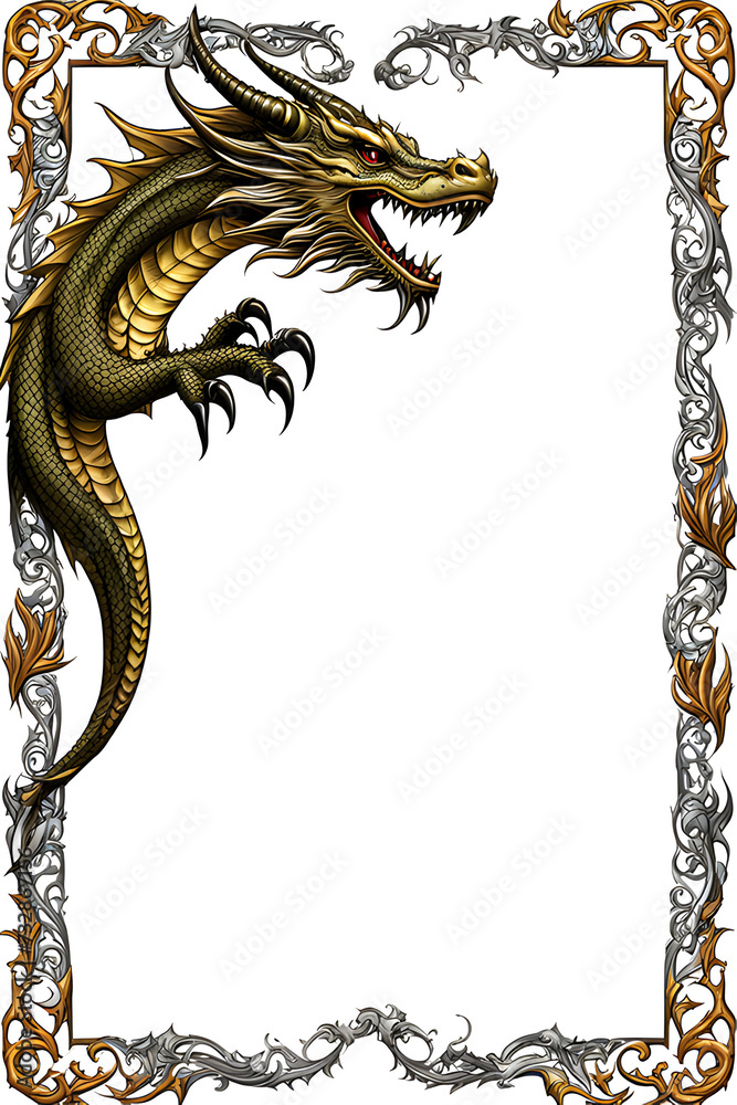 Dragon Border Frame PNG Transparent Background Stock Illustration ...