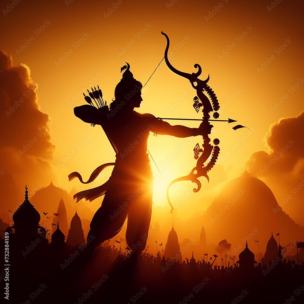 Lord Rama Portrait Stock Illustration | Adobe Stock