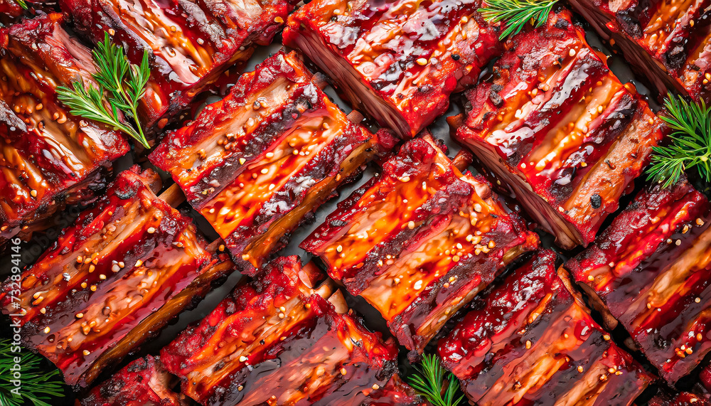 food background of BBQ Ribs, for BBQ Ribs sellers, for restaurant menu ...
