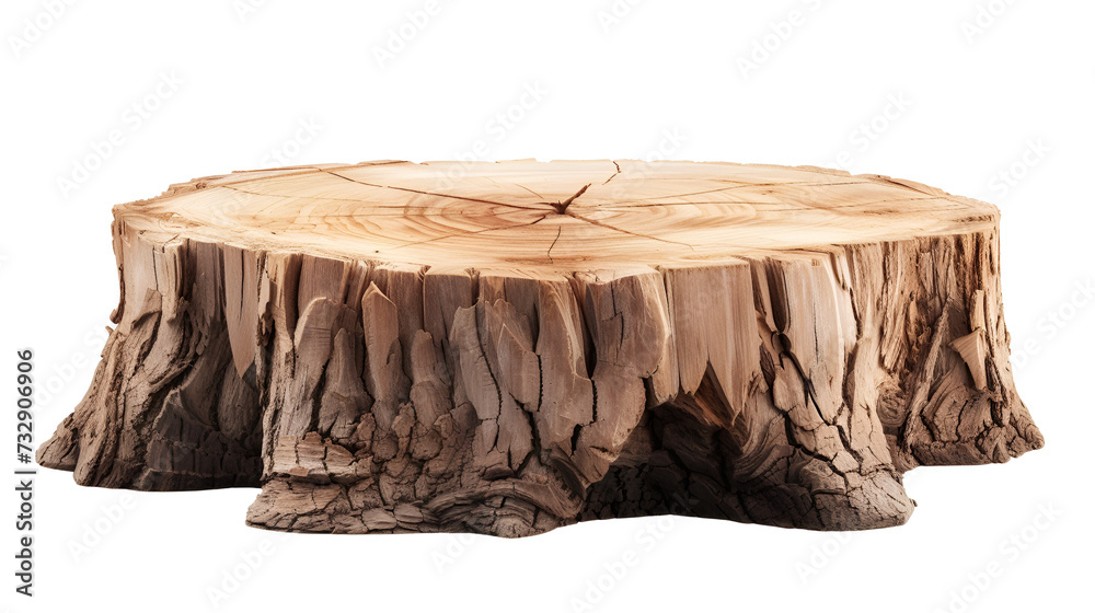 Nature's art: Tree stump cut-out against white background, celebrates ...