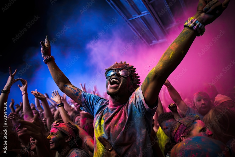 Crie uma representaÃ§Ã£o visual vÃ­vida que capture a essÃªncia de um grupo de jovens adultos em ...