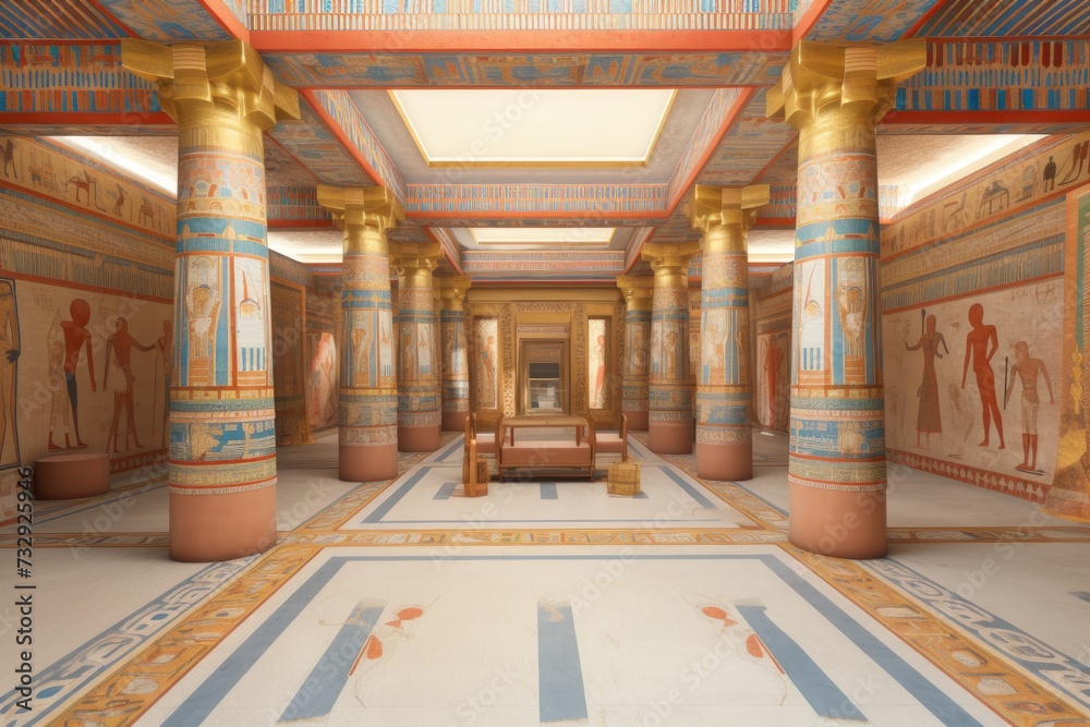 Pharaohs palace in ancient Egypt interior Stock Photo | Adobe Stock