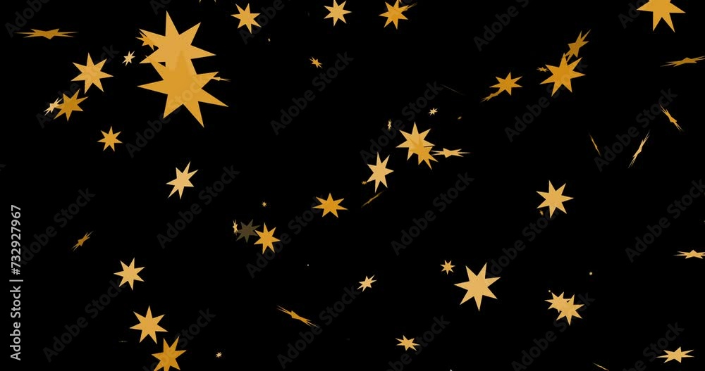 Vertical cute adorable confetti stars falling loop motion graphic asset ...