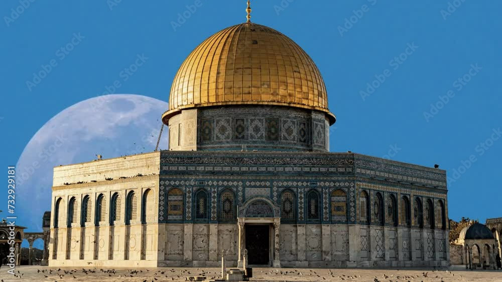 The Dome of the Rock in the Old City of Jerusalem, an Islamic shrine on ...