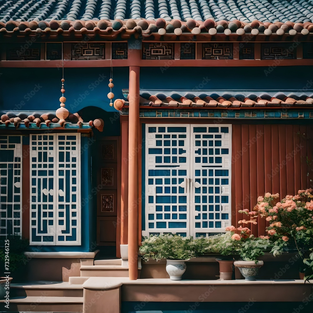 a modern house made entirely of porcelain pottery in different colors ...