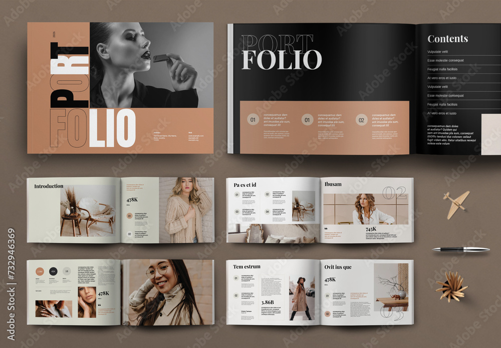 Portfolio Magazine Layout Stock Template | Adobe Stock