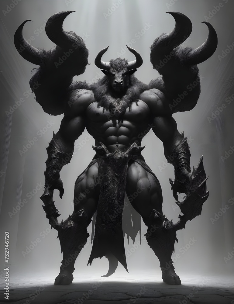 Powerful and Menacing Minotaur - A Captivating Depiction of a Mythical ...
