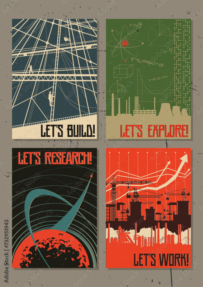 Let's build, work, explore and research! Retro Working and Scientific ...
