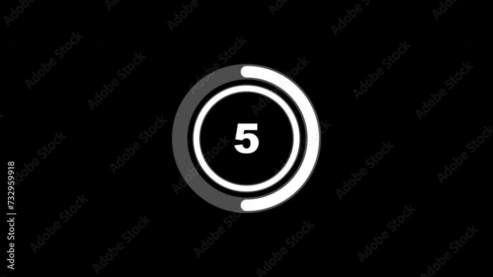 Vidéo Stock Circle countdown timer 10 seconds animation from 10 to 0 seconds, 10 Seconds ...