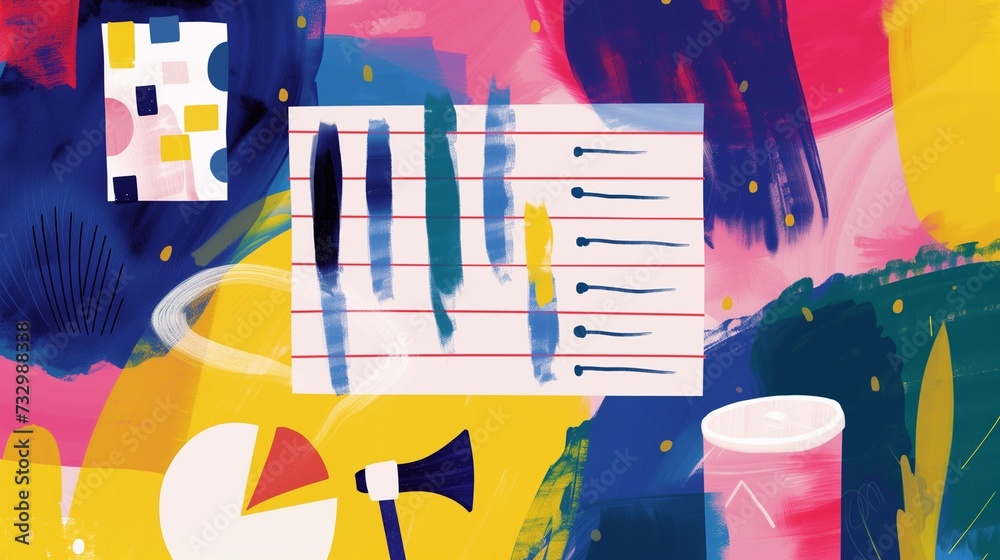 Project management tools concept, a colorful Gantt chart with various ...