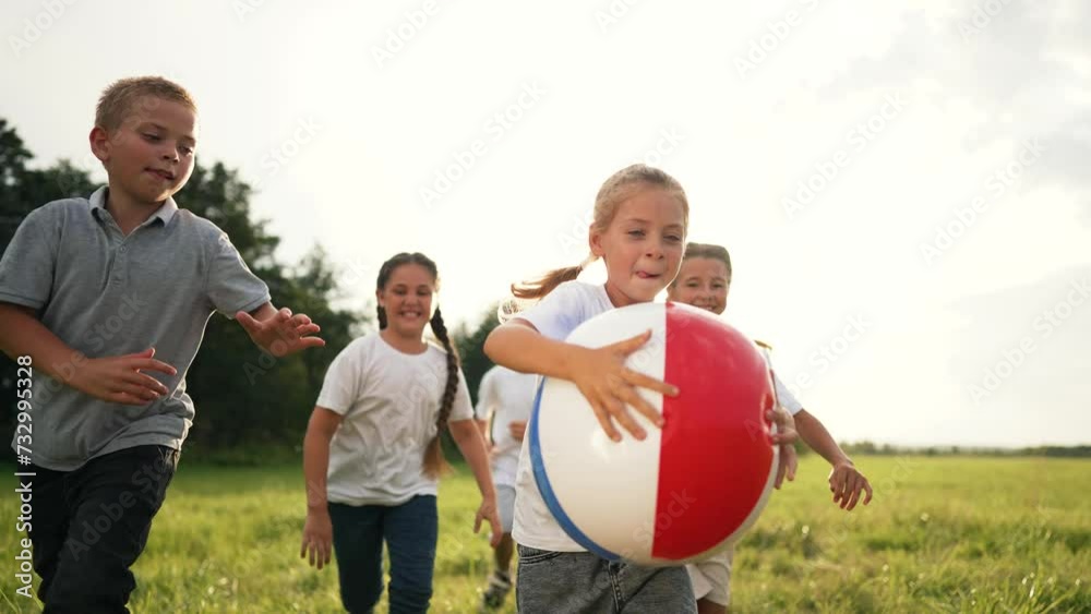 Vidéo Stock Happy family concept.group of children outdoors in park ...