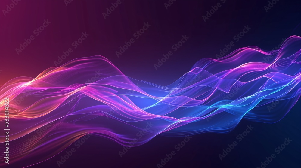 Lively see-through fluid gradient flow. Purple fluorescent shade ripple ...