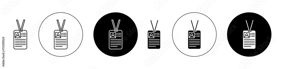 ID Card Vector Illustration Set. Identification membership badge sign ...