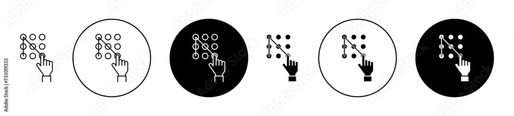 Code Lock Vector Illustration Set. Security keypad entry sign in ...