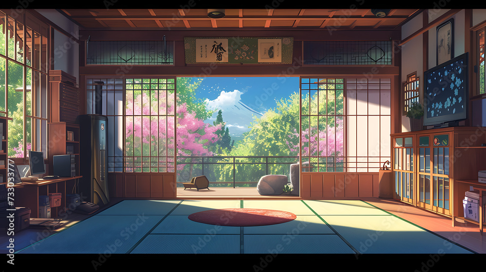 beautiful anime japan background, japan room, background, japan vibes ...