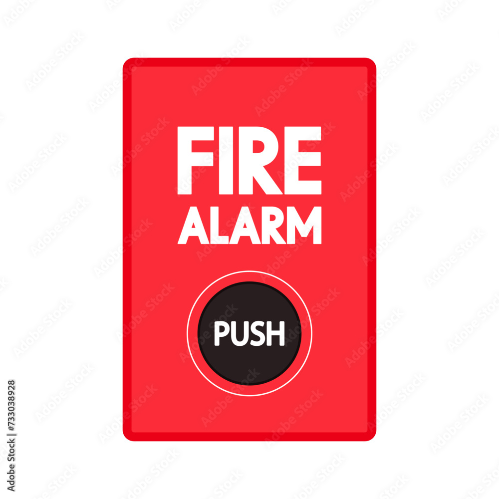 Red manual call point for fire alarm vector. Red manual call point ...