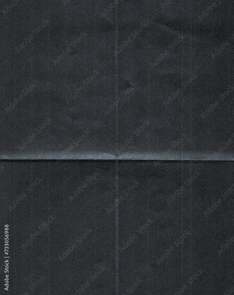 high res scan, texture of half folded black toner paper and cool poster ...
