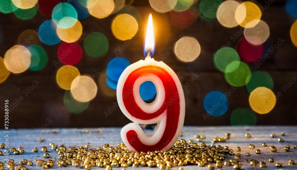 Foto de number 9 joyful greeting card for birthdays or anniversaries ...