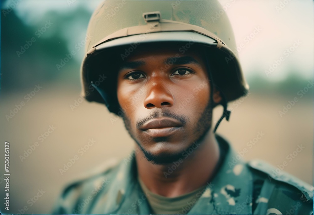 AI generated illustration of a portrait of an African military ...
