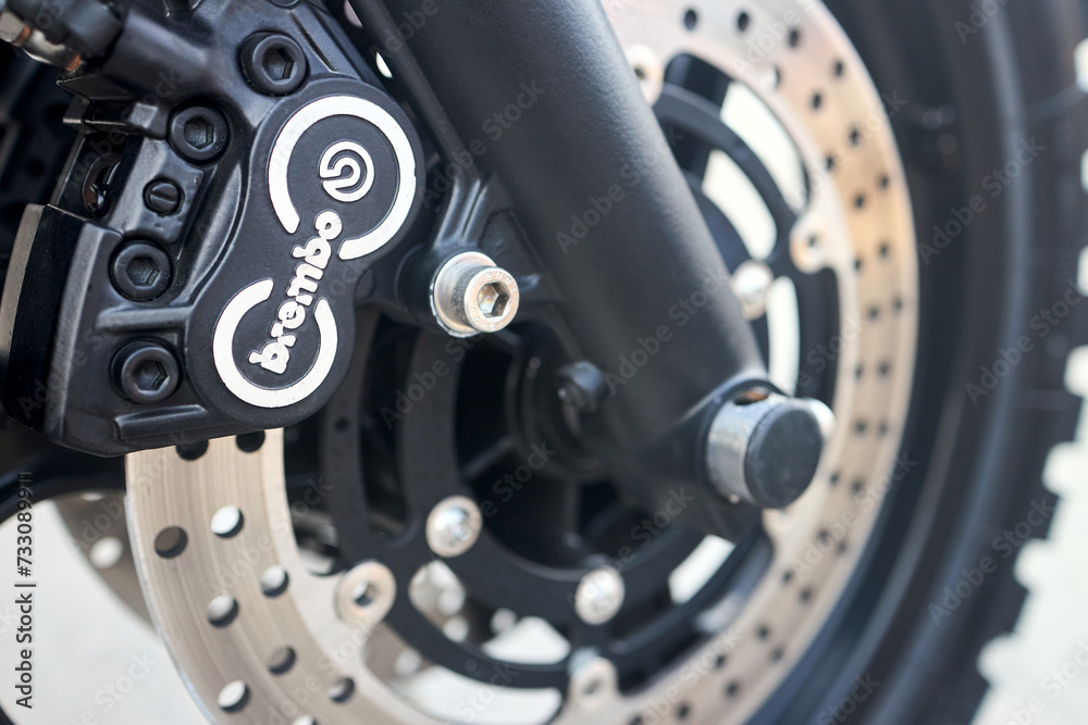 Berlin, Germany - August 20, 2022: Front disc brakes BREMBO of BMW ...